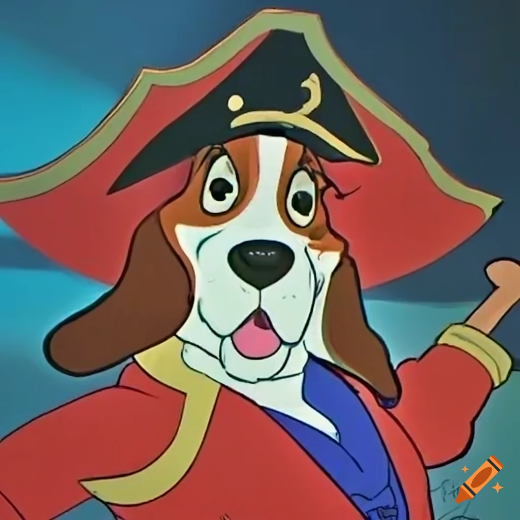 Screenshot of Navie, an anthropomorphic Basset Hound pirate captain ...