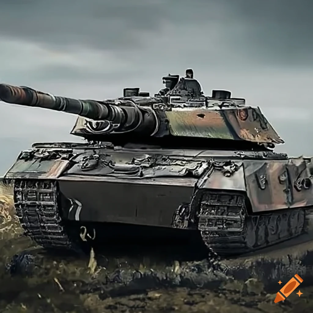 German leopard 2 tank made of exotic silver metal on Craiyon