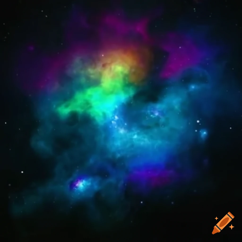 Flying lotus in rainbow haze amidst galactic smoke on Craiyon