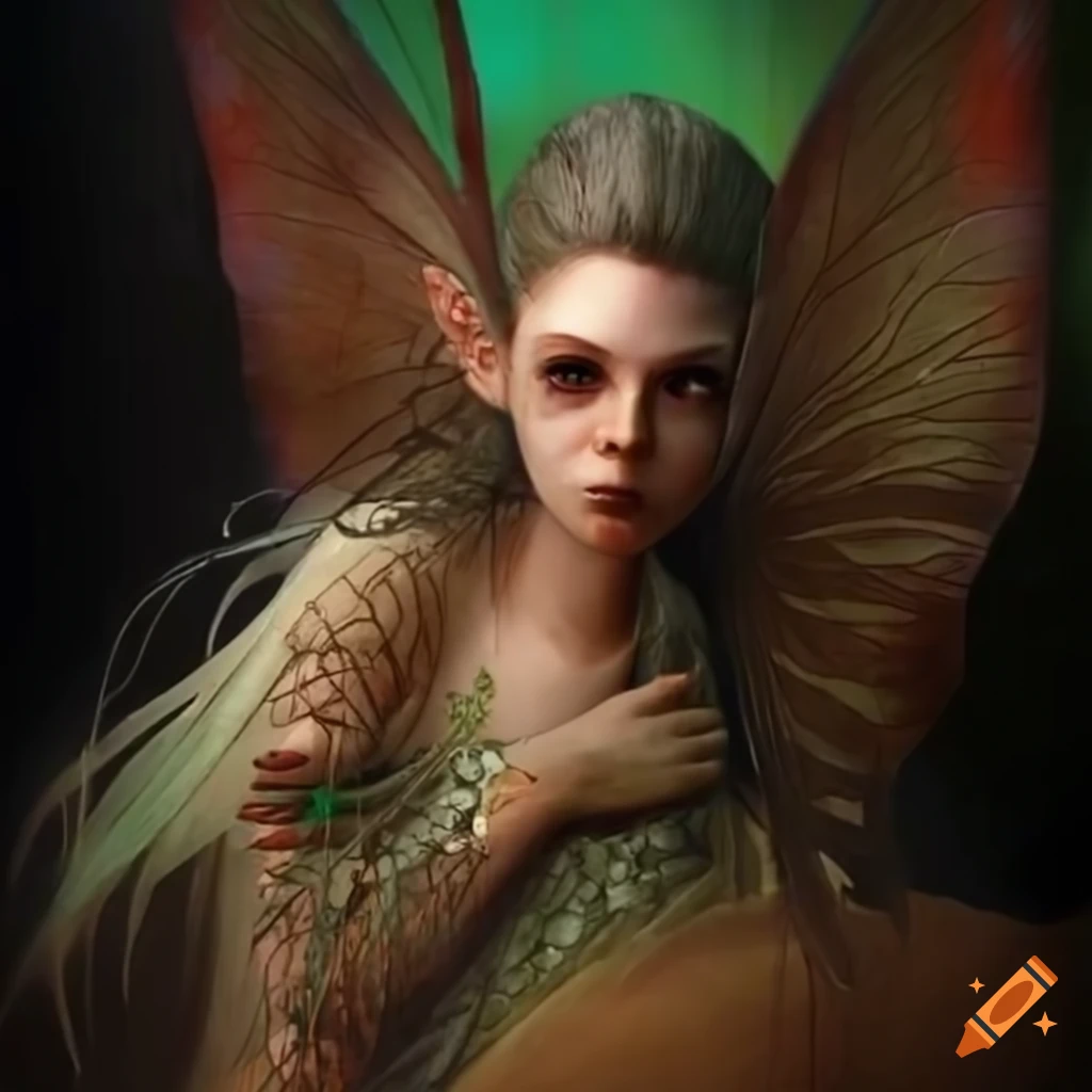 Fairy in maximum extreme hyper realistic portrayal with front-facing ...