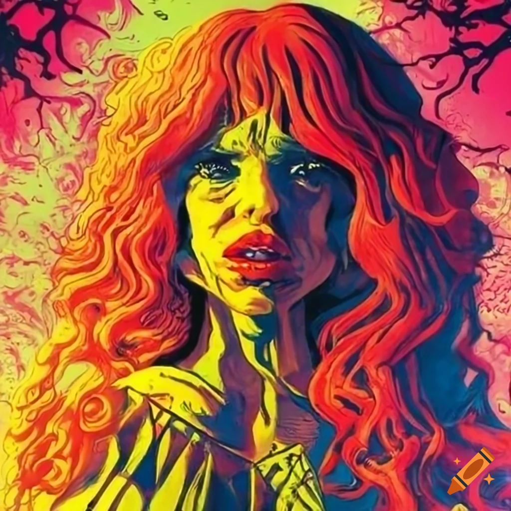 Psychedelic artwork from a 1970's marvel comic book on Craiyon