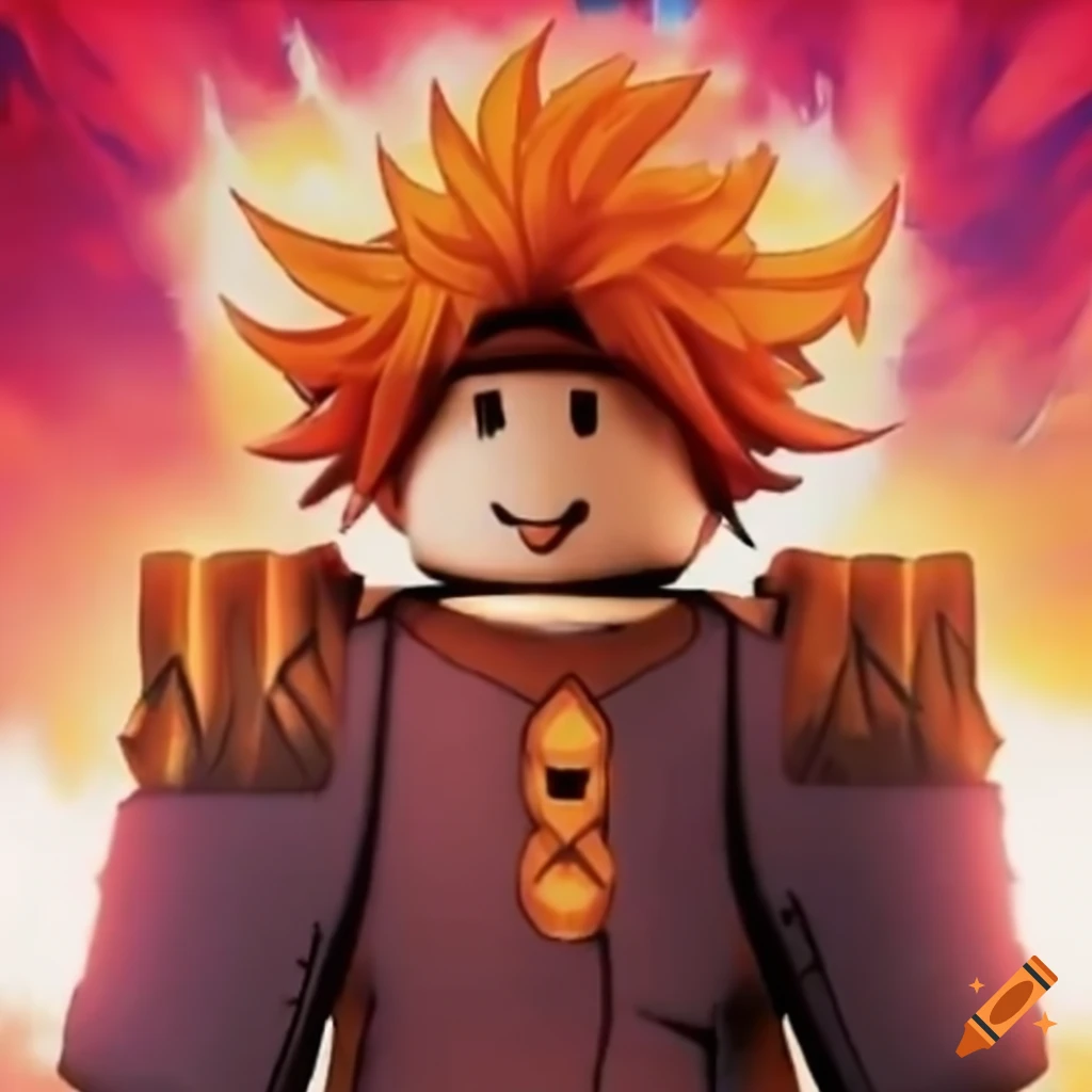 Anime-style thumbnail of fighting characters in roblox on Craiyon