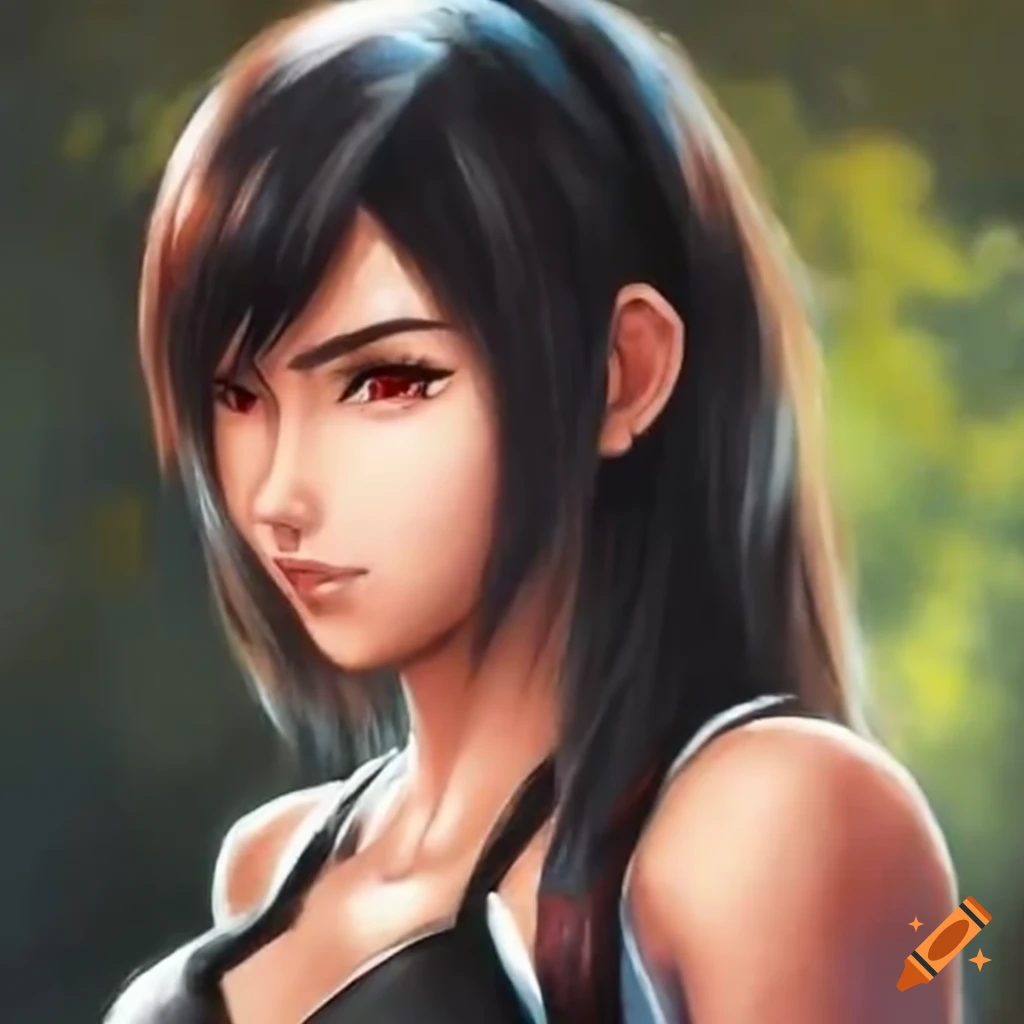 Colorful depiction of tifa from final fantasy in akira toriyama's style ...