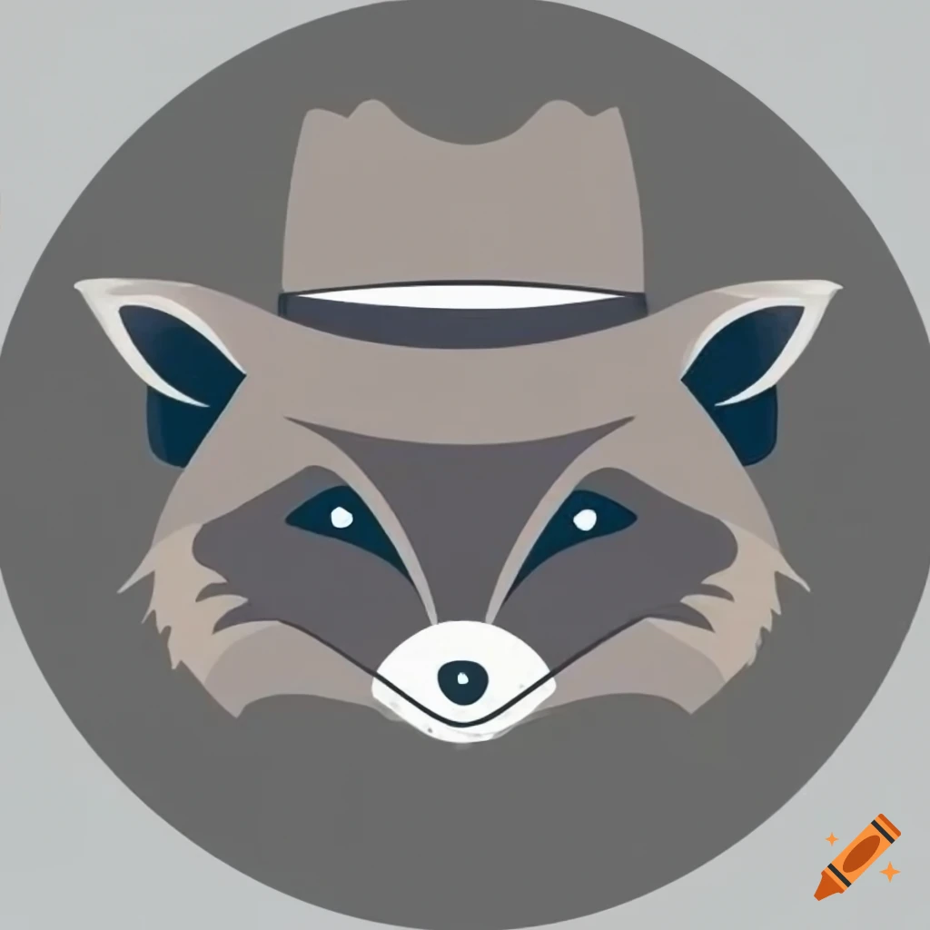 Raccoon wearing a cowboy hat in grayscale on Craiyon