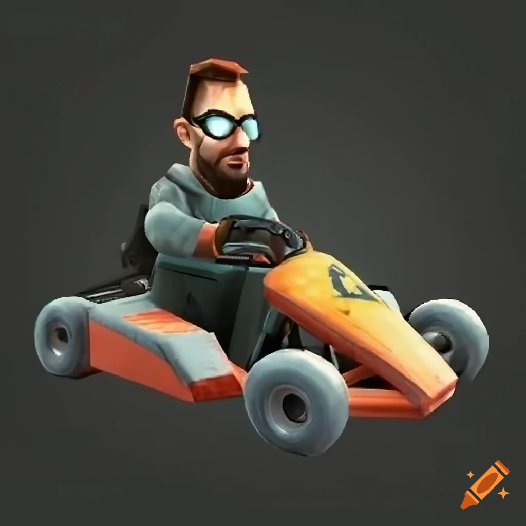 Half life 1 go kart racing game on n64 on Craiyon