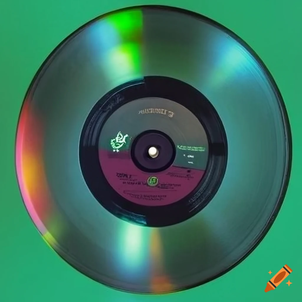 Green vinyl disc with 'whatchoowant' written on the label on Craiyon