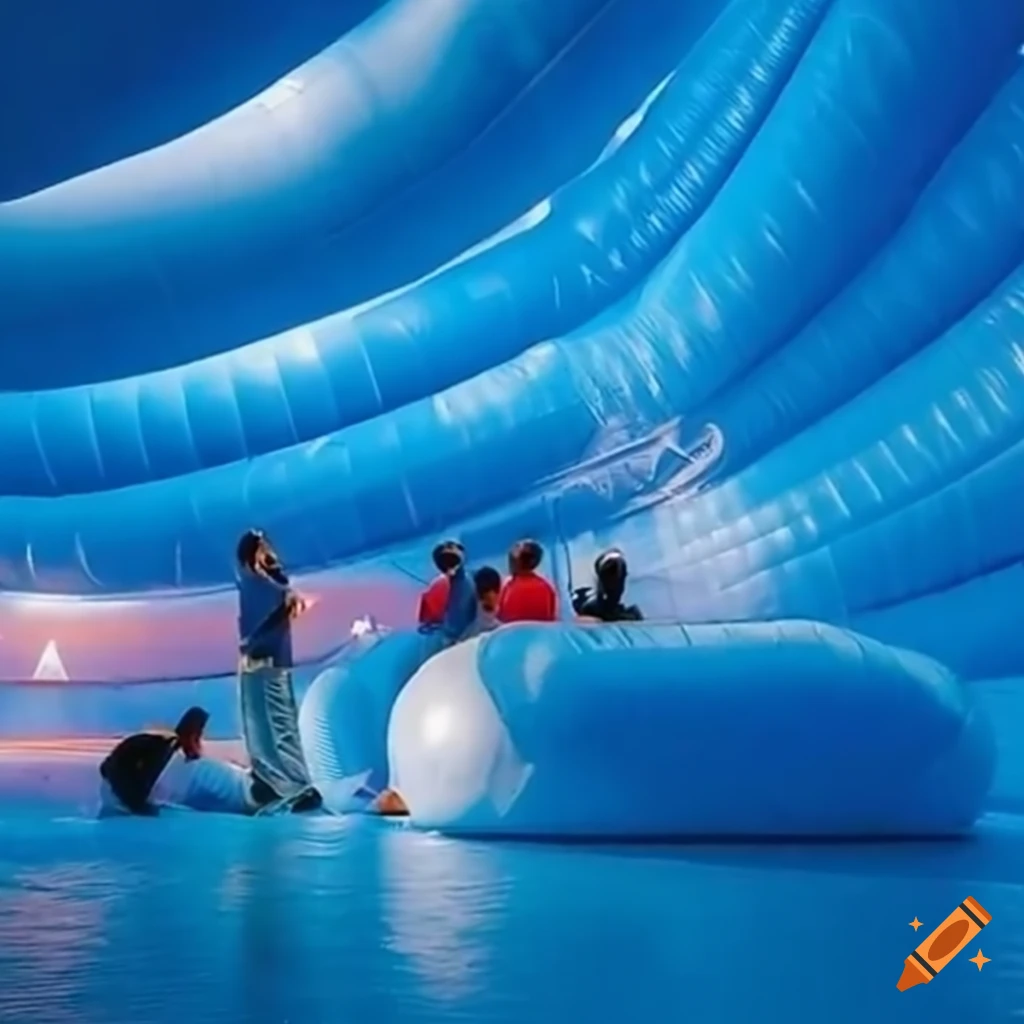 Giant inflatable room made of rubber material on Craiyon