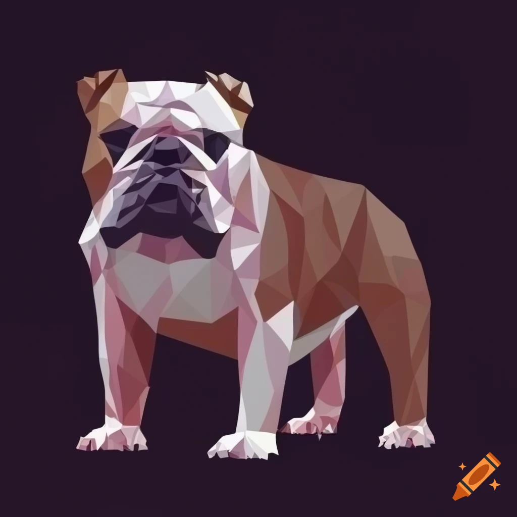 Low polygon vector drawing of a bulldog on Craiyon