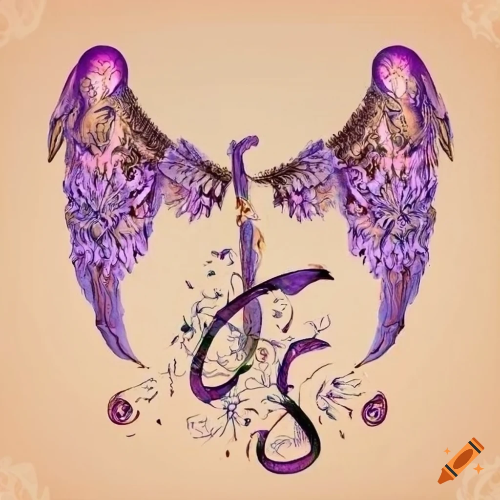 Ethereal angel lettering in a whimsical style on a clean canvas ...