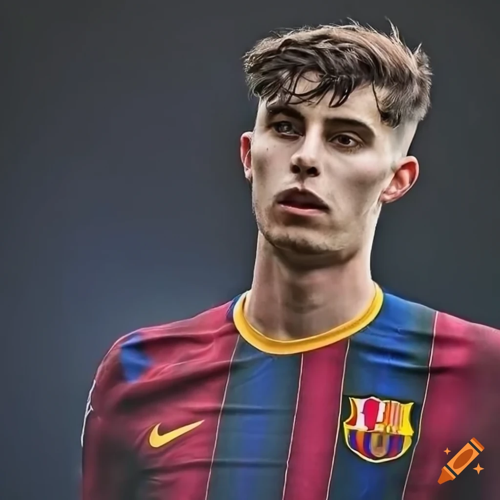 Kai Havertz German footballer in Barcelona's uniform captured with ...