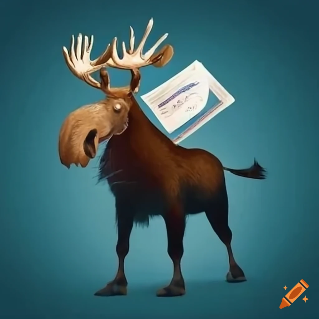 Friendly mailman riding a majestic moose delivering mail on Craiyon