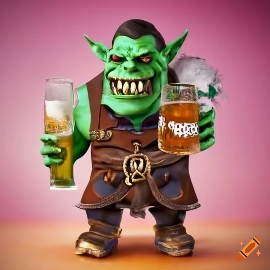 Oktoberfest orc with beer on Craiyon