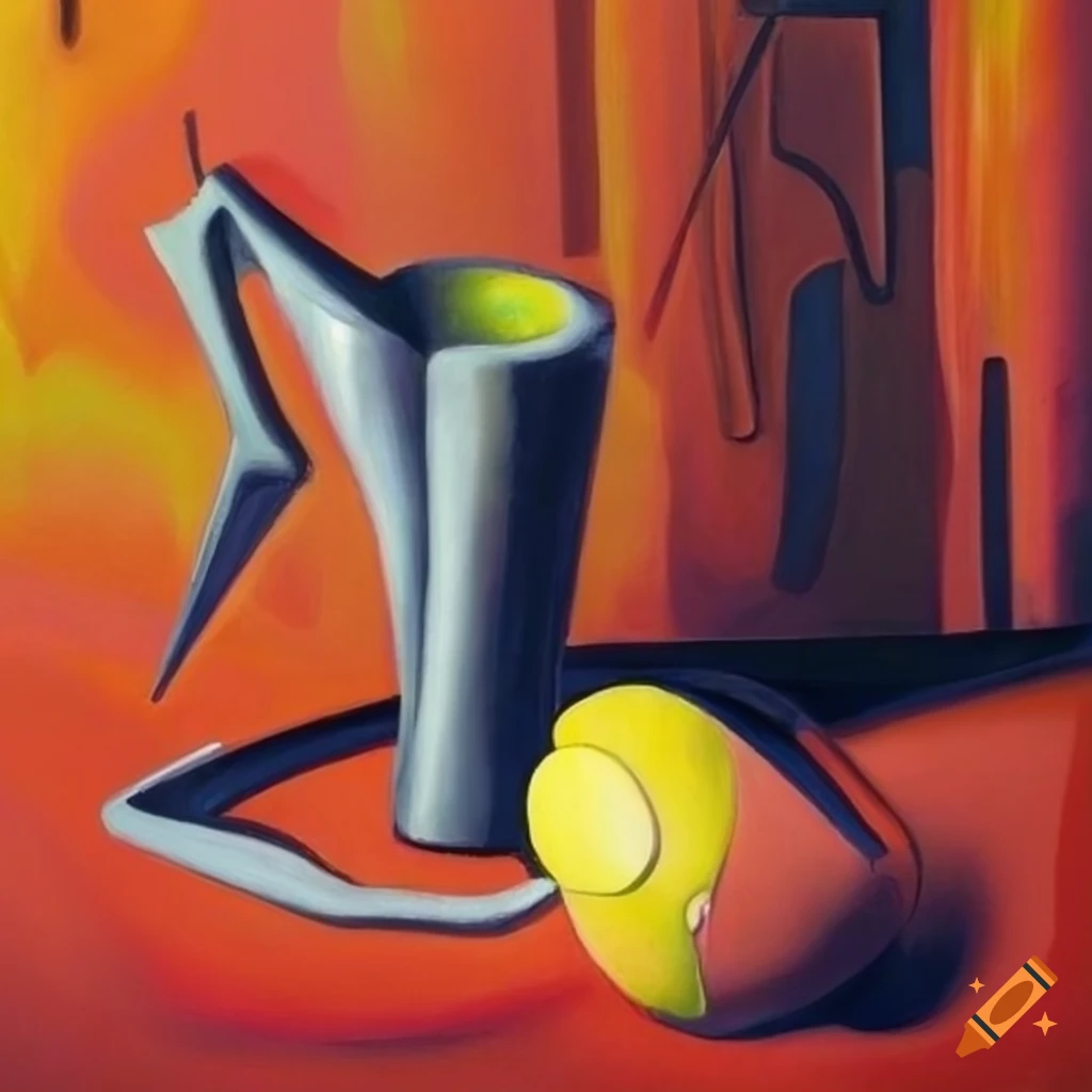 3D plastic still life with Wifredo Lam graffiti on Craiyon