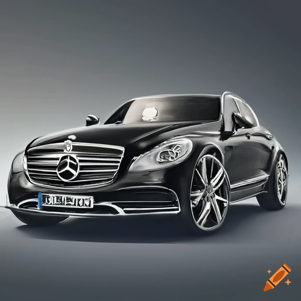 Black mercedes benz on Craiyon