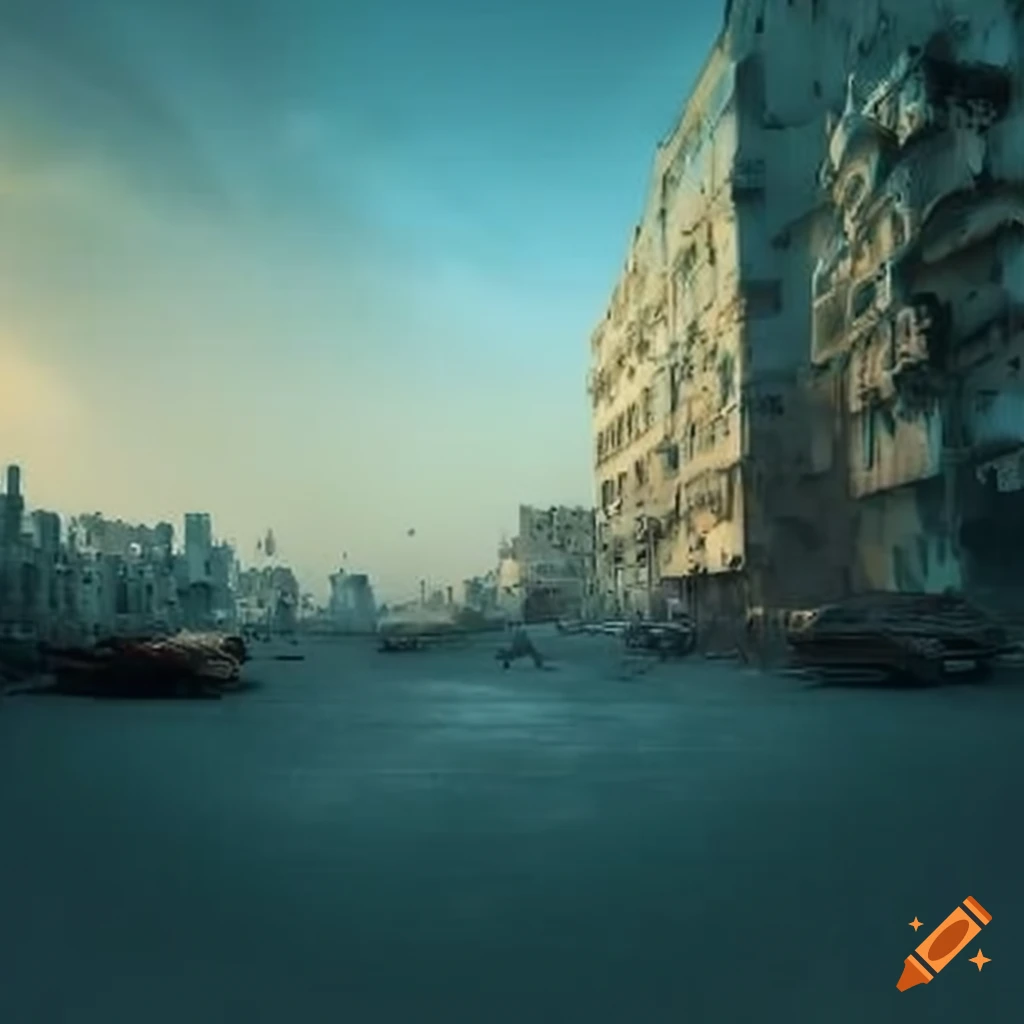 Hyper realistic cityscape with a parking lot on Craiyon