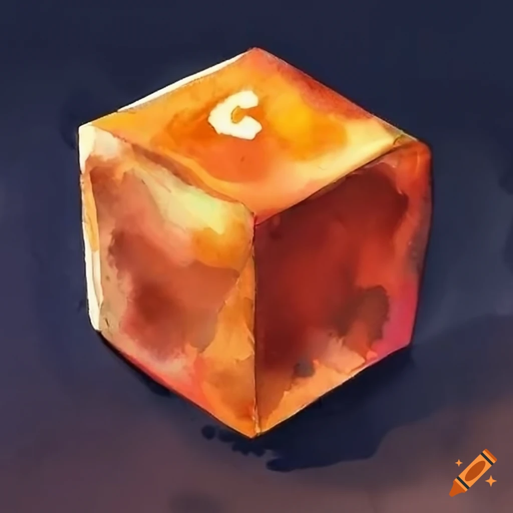 Orange cubic dice on Craiyon