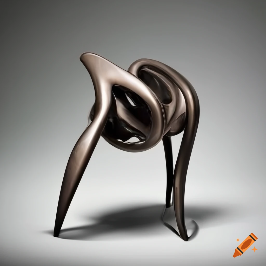 Biomorphic robotic sculpture in iron inspired by Saarinen, Luigi Colani ...