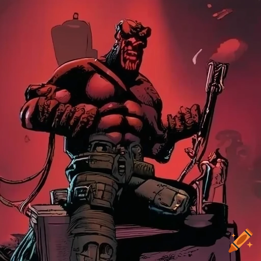 Vintage hellboy comic book cover on Craiyon