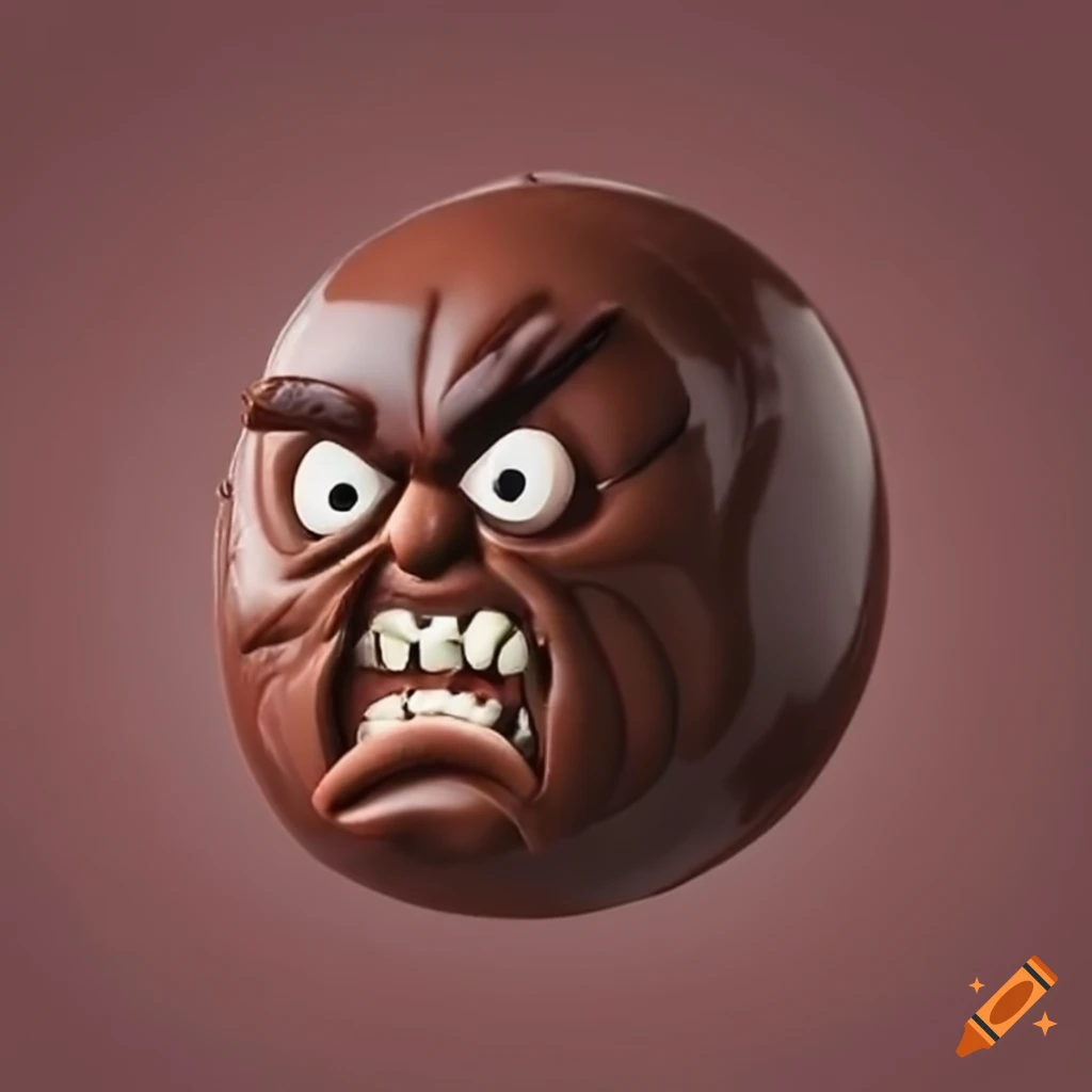 Delicious and angry chocolate bar on Craiyon