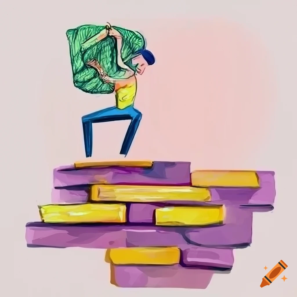 Sketch illustration of a person in a tough environment on Craiyon