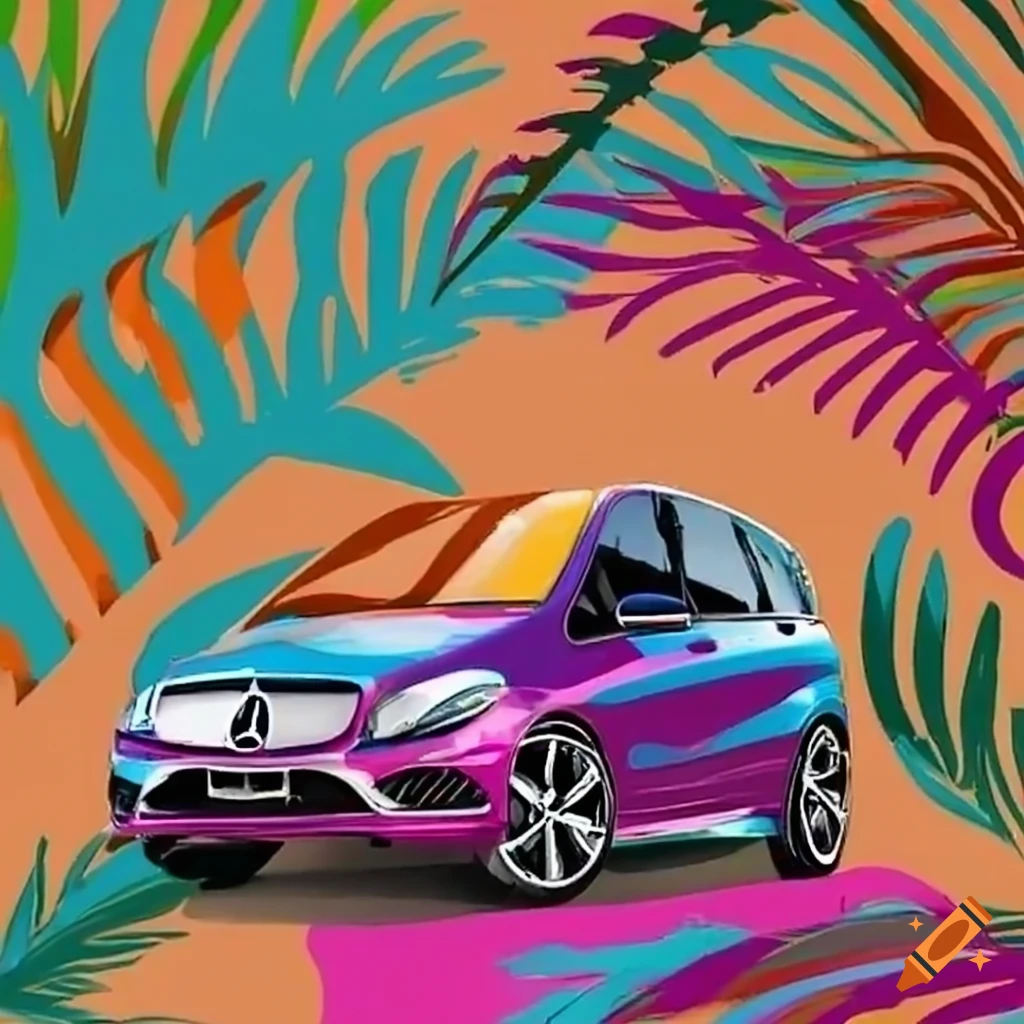 Mercedes b170 in a beautiful paradise setting on Craiyon