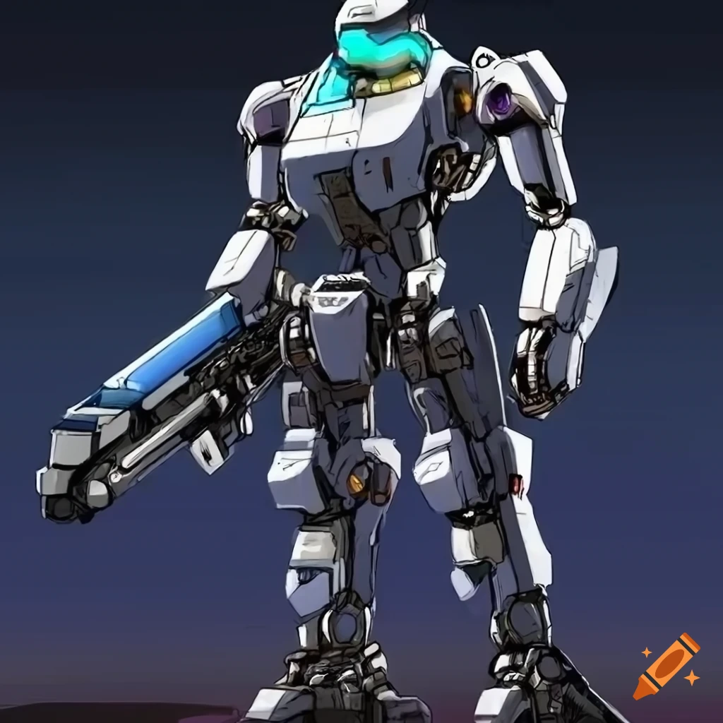 Anime police mech robot on Craiyon