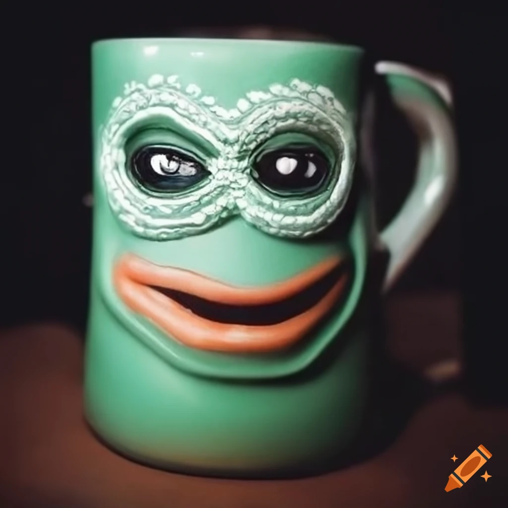 Artwork of a dragon-faced pepe at the police station on Craiyon