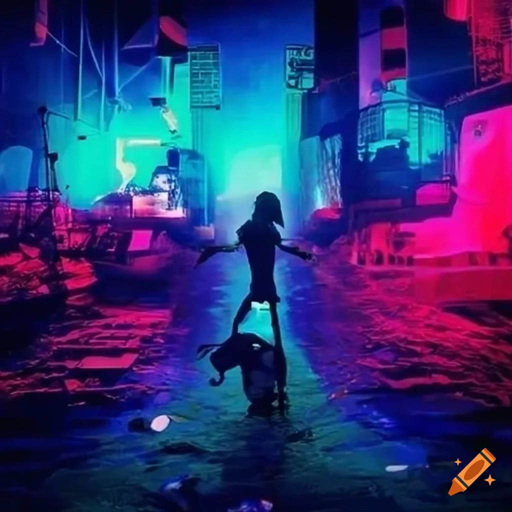 Colorful neon lights in electric lady land on Craiyon