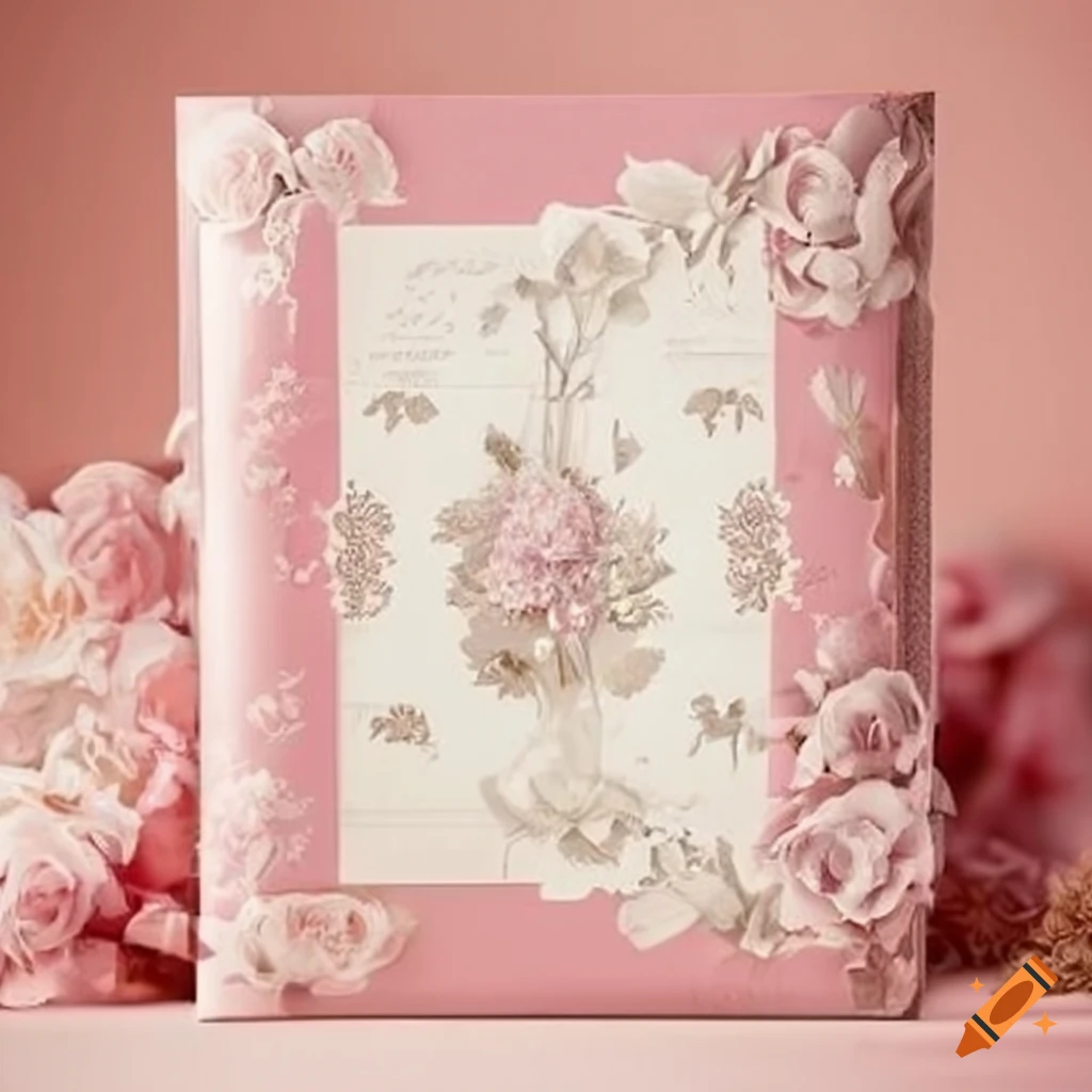 Shabby chic bridal invitations on Craiyon