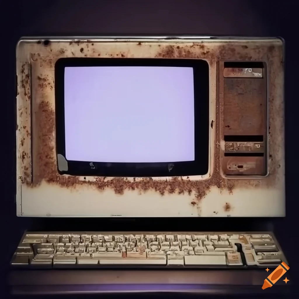 Vintage apple 2 computer with worn and rusty style on Craiyon