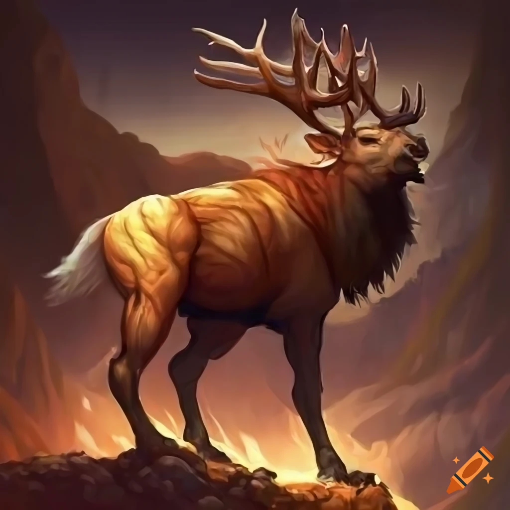 Majestic andean elk in a fantasy setting on Craiyon