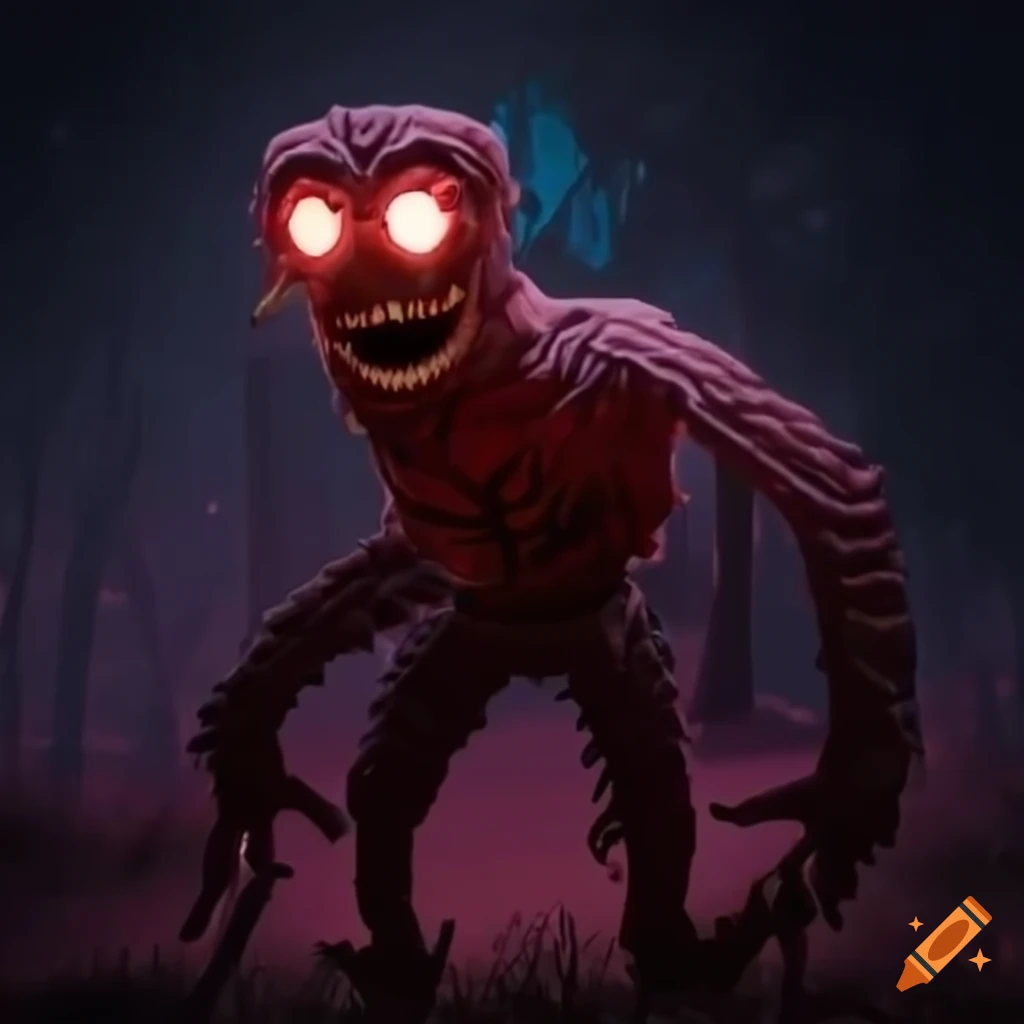 Roblox game thumbnail with a scary creature jumping out of the dark ...