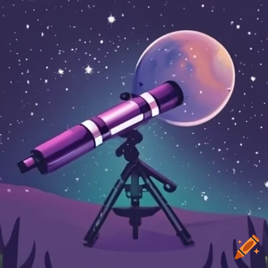 Telescope scanning starry sky at night on Craiyon