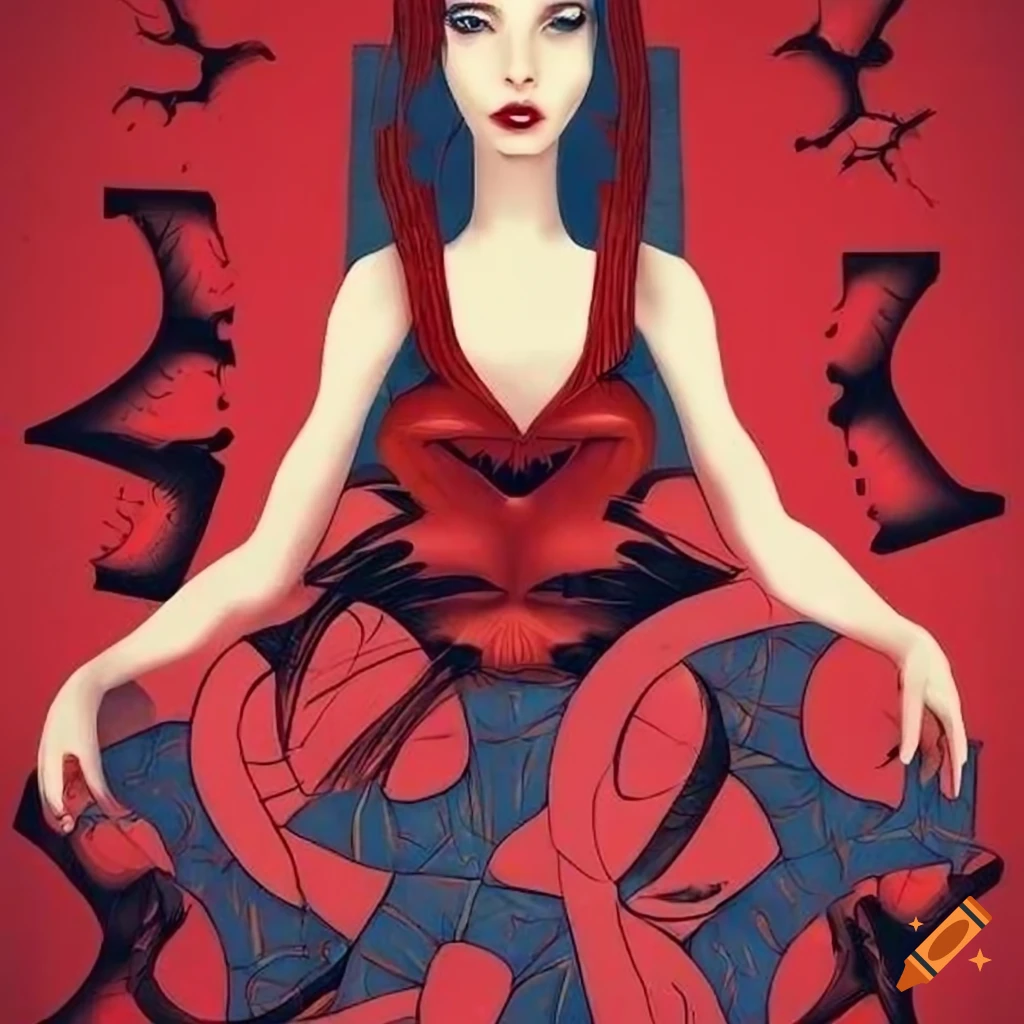 Escher style girl design poster on Craiyon