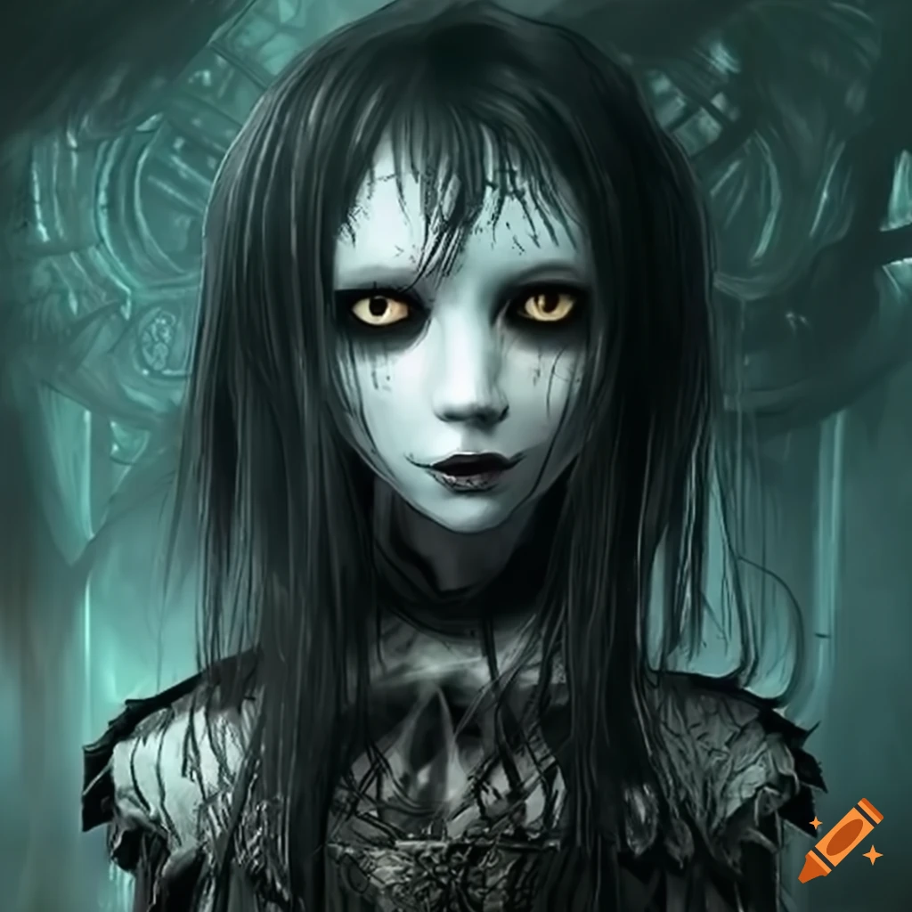 Character in gothic setting from alice madness returns on Craiyon