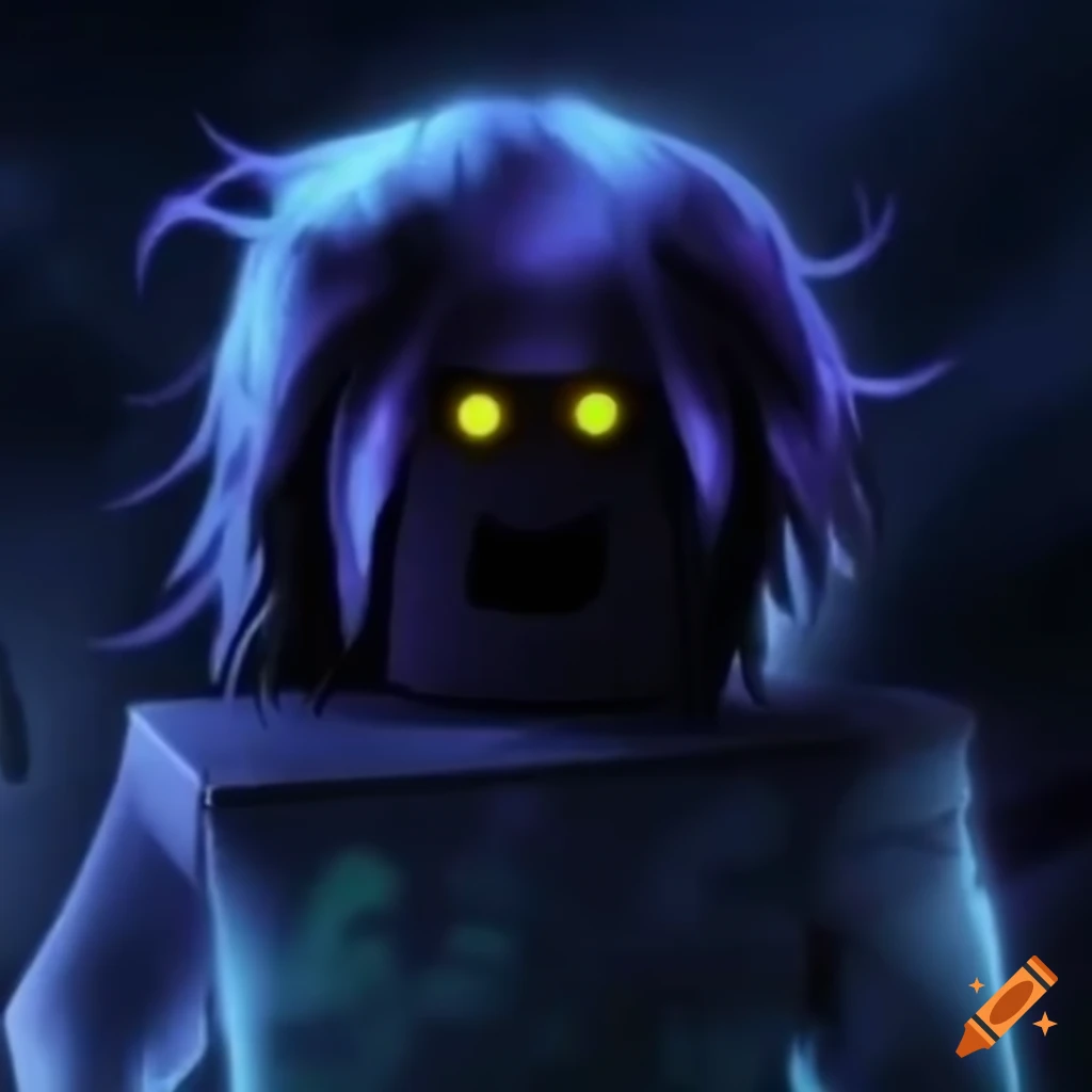 Roblox thumbnail with ghost anime on Craiyon