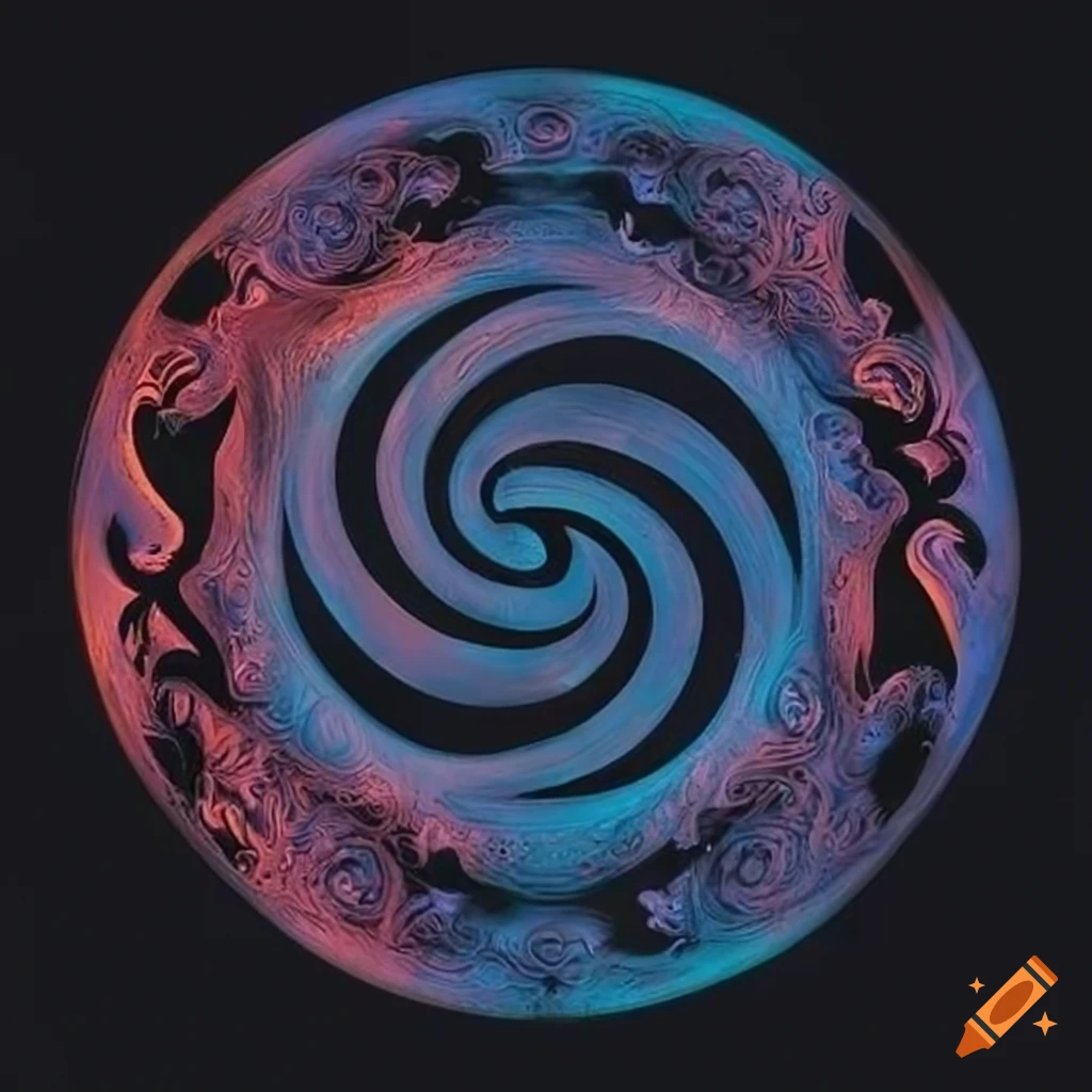 Stylized intricate rune with intertwining ethereal symbols in a logo ...