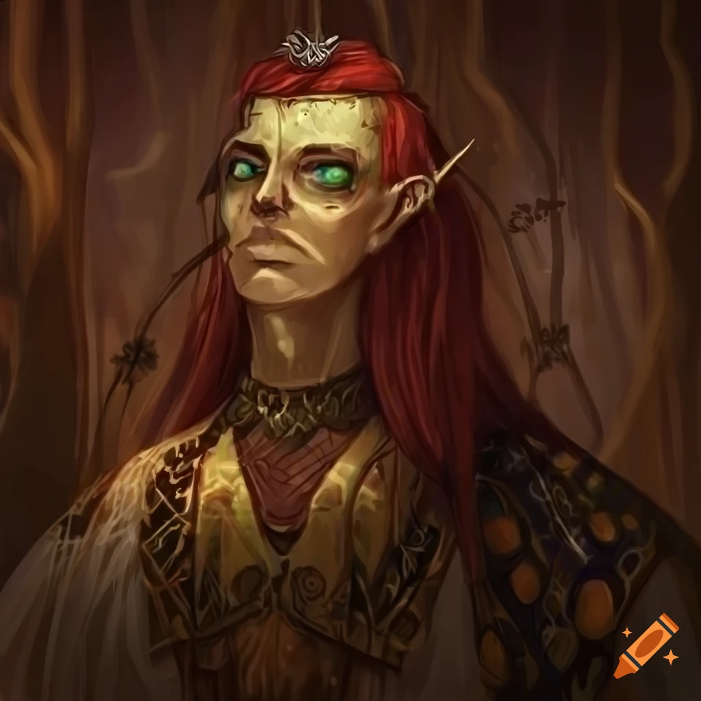 Elf king wearing inca clothing in a fantasy art setting on Craiyon