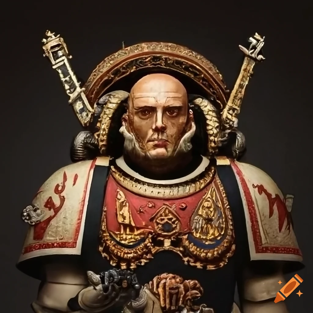 St George depicted as a Warhammer 40k Space Marine in the style of a Greek Orthodox icon on Craiyon