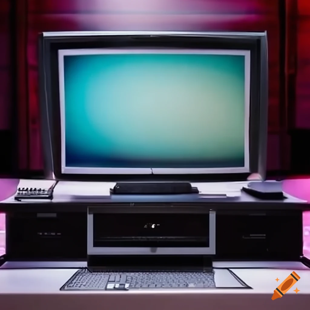 Vertical console television in a news studio on Craiyon