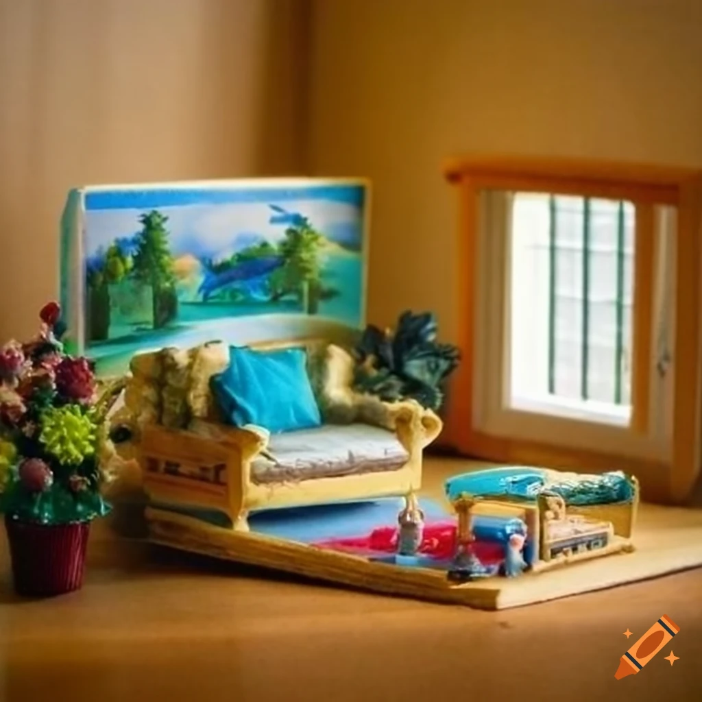 Ultra tiny living room diorama on Craiyon