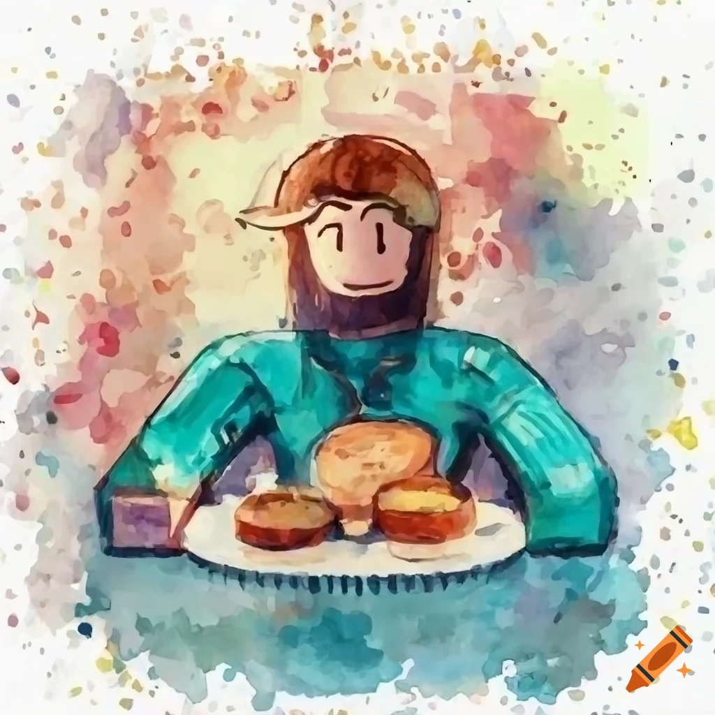 Roblox r6 avatars dining at a cafe, sipping coffee and eating muffins ...