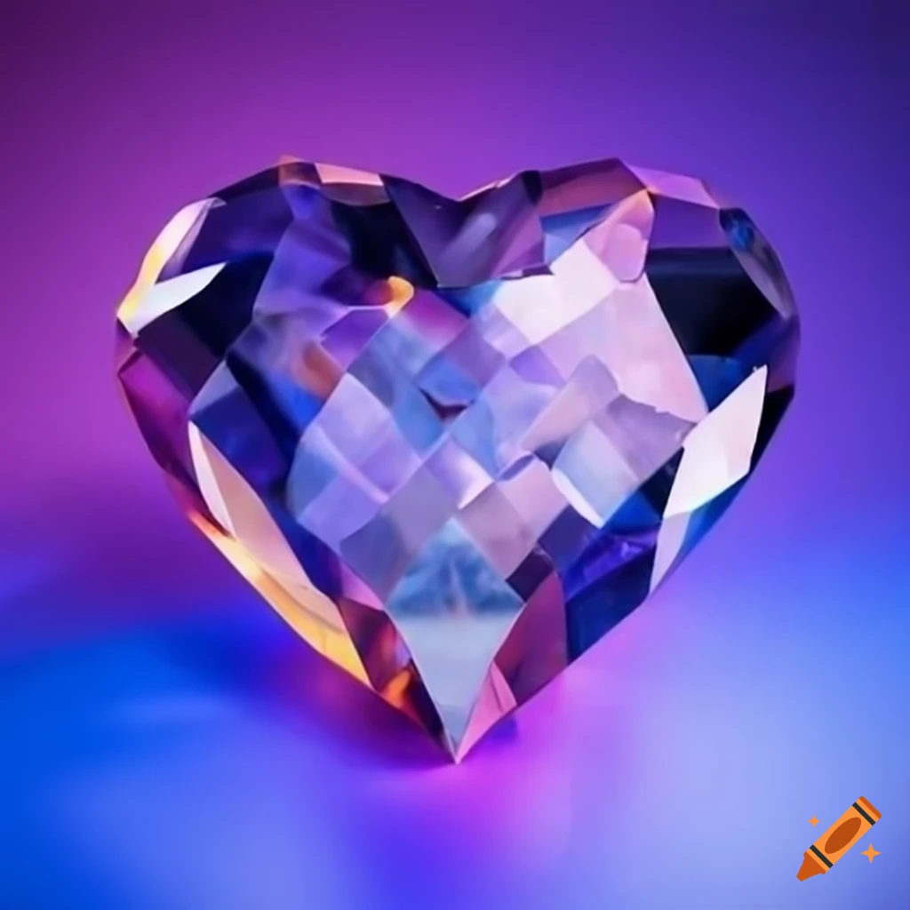 Crystal heart on Craiyon