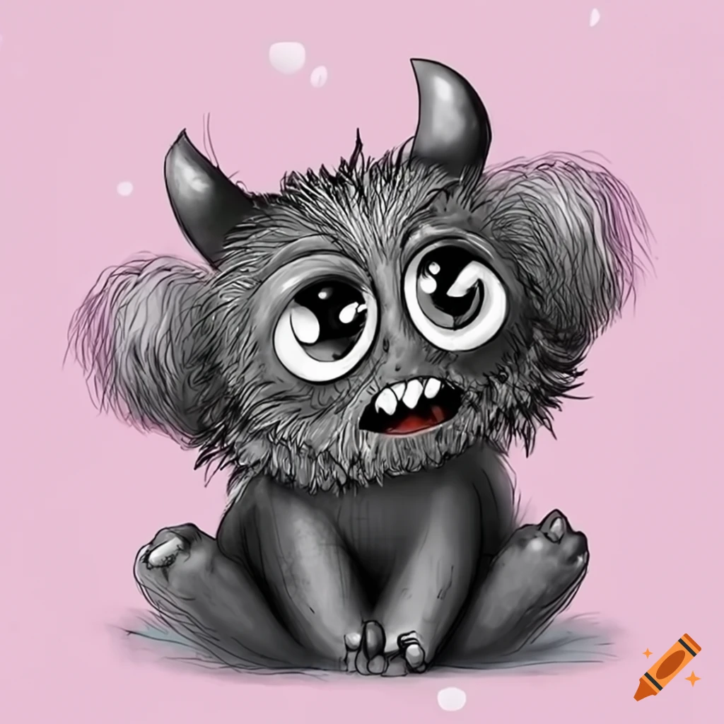 Adorable fluffy and loveable monster cartoon on Craiyon