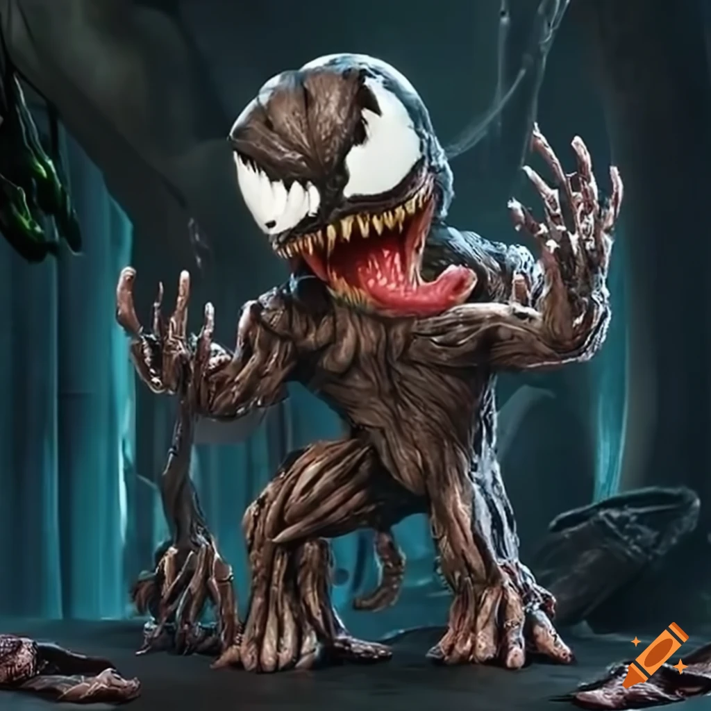 Venom and groot playing on Craiyon