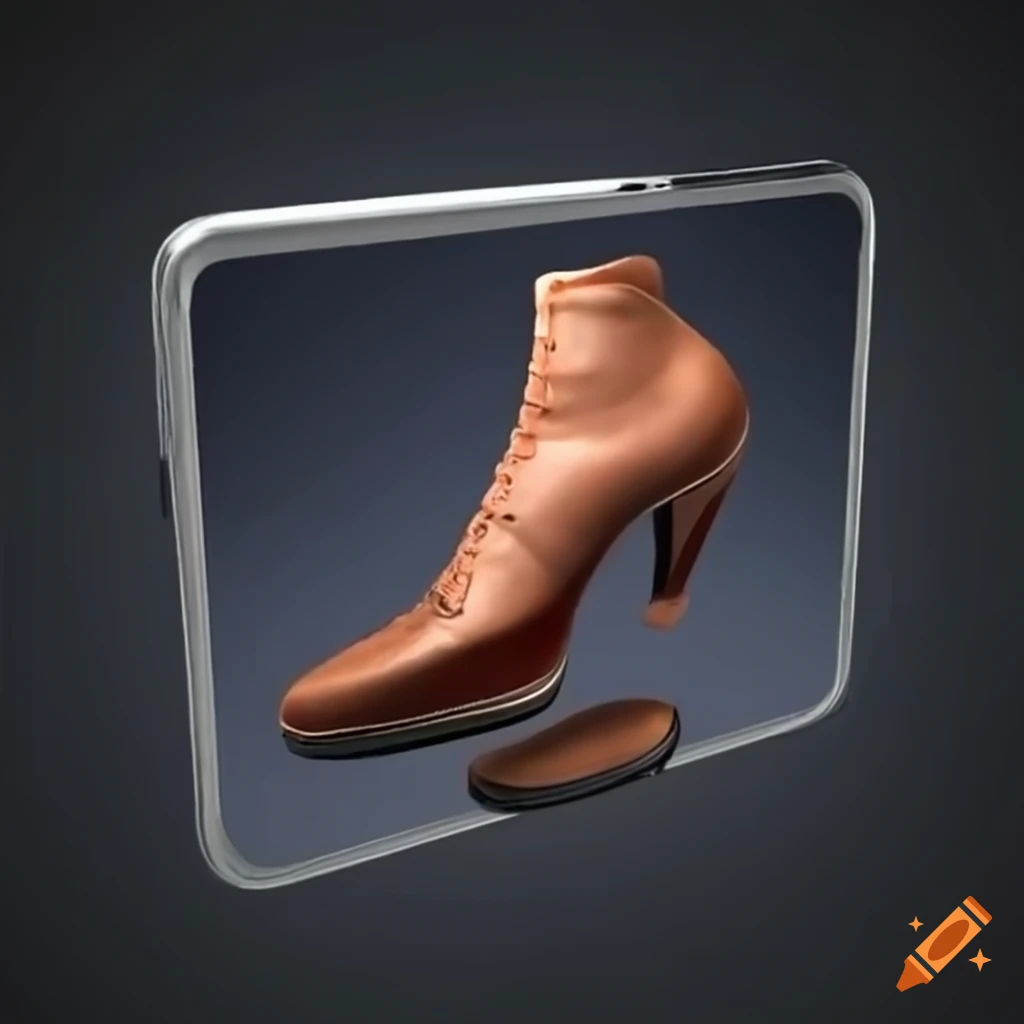 3d shoe on a mobile screen on Craiyon