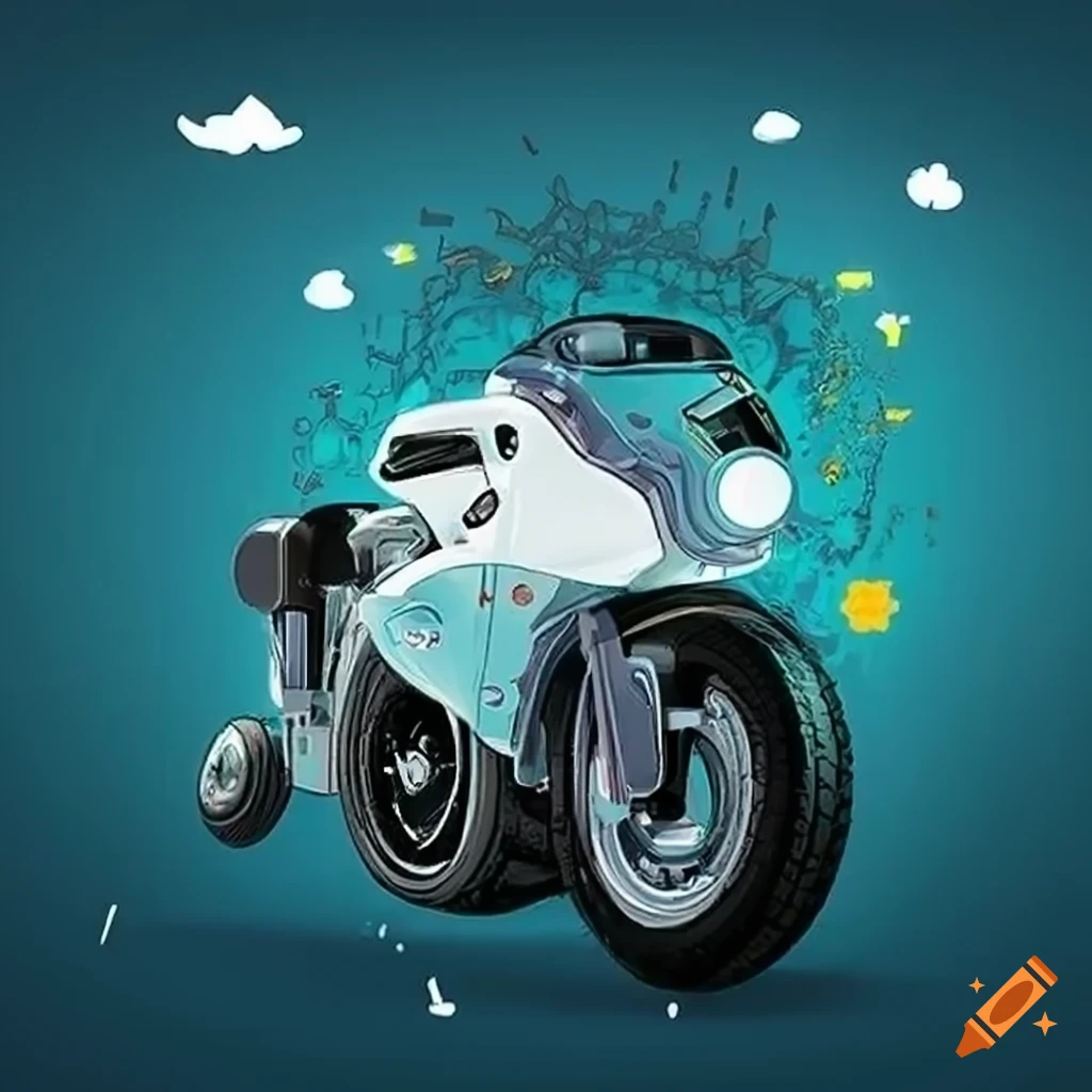 Illustration of a motorcycle made of human brain on Craiyon