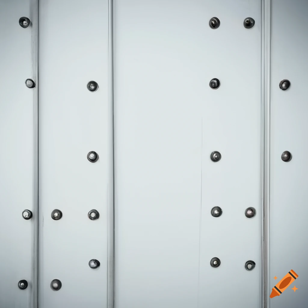 White walls with stainless steel rivets on Craiyon