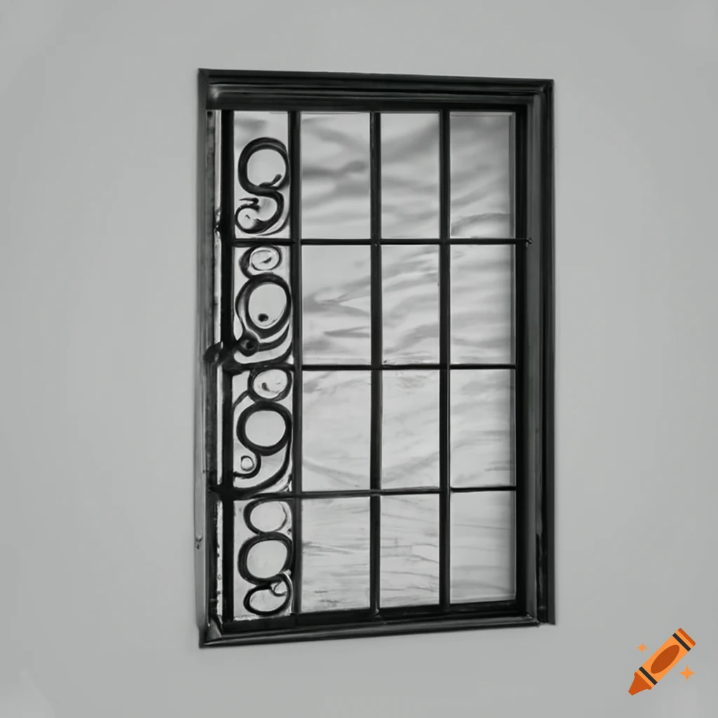 Wrought iron for windows and doors with maximum security on Craiyon