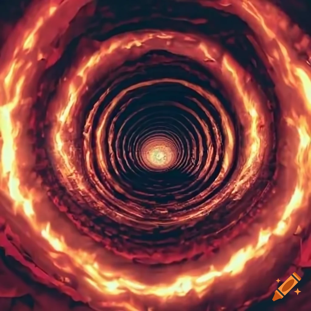 Infinite tunnel of fire on Craiyon